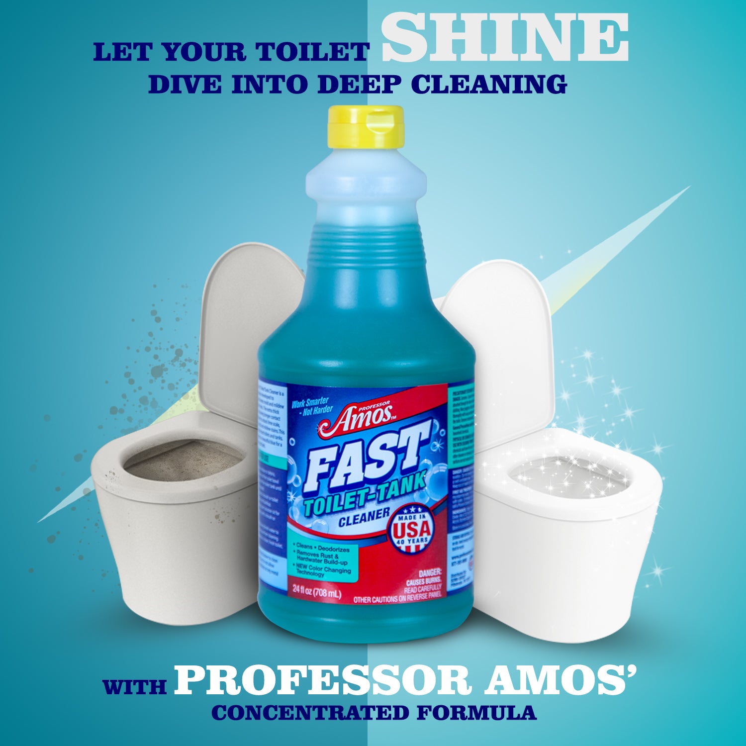 Professor Amos FAST Toilet & Tank Concentrate Cleaner - Deep Clean, Fl